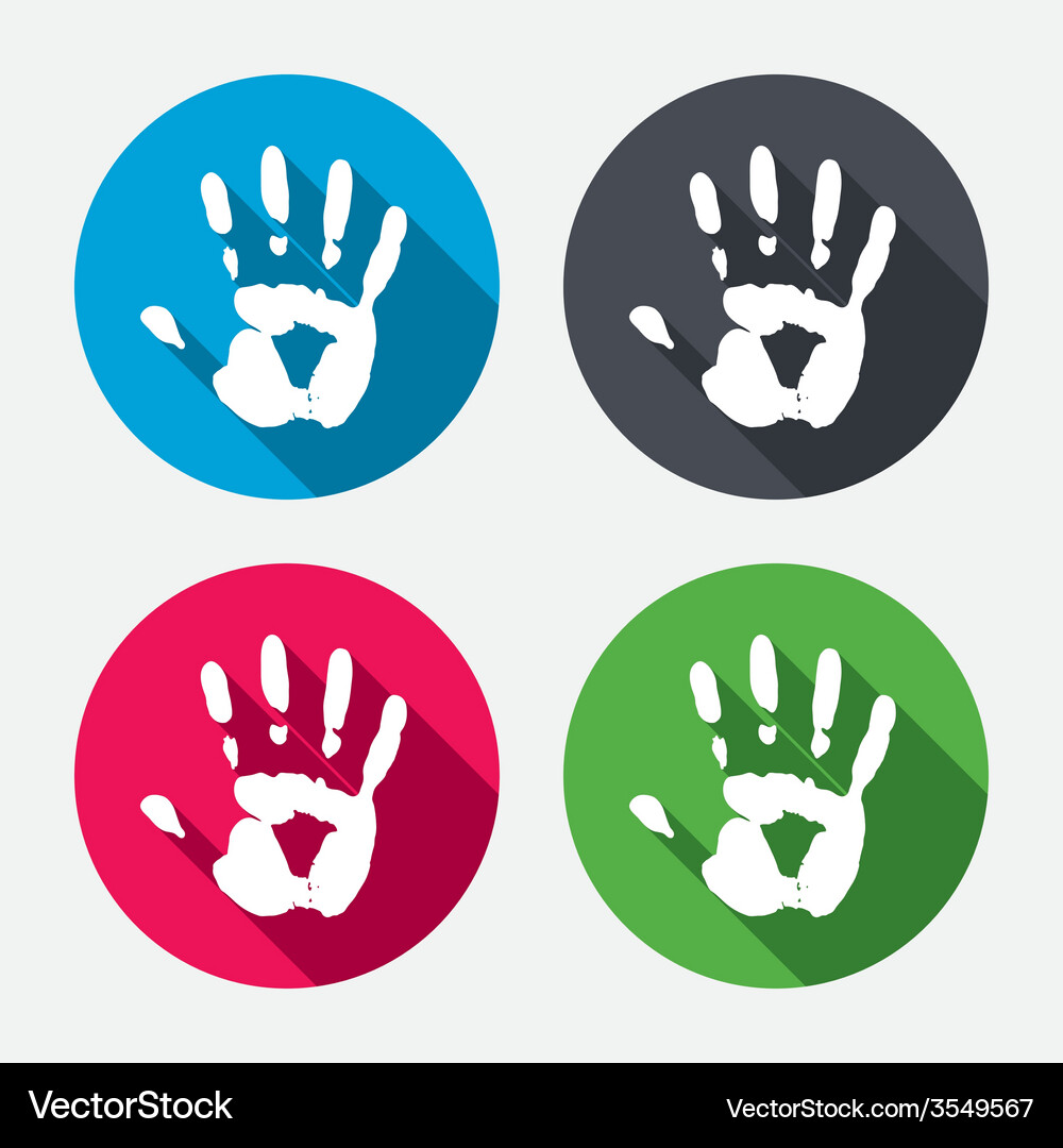 Hand print sign icon stop symbol Royalty Free Vector Image