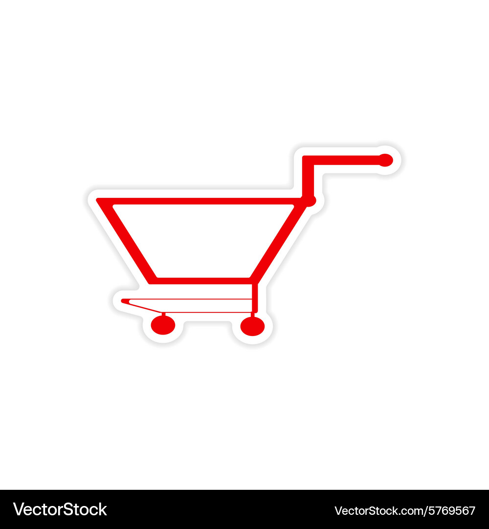 Icon sticker realistic design on paper trolley Vector Image
