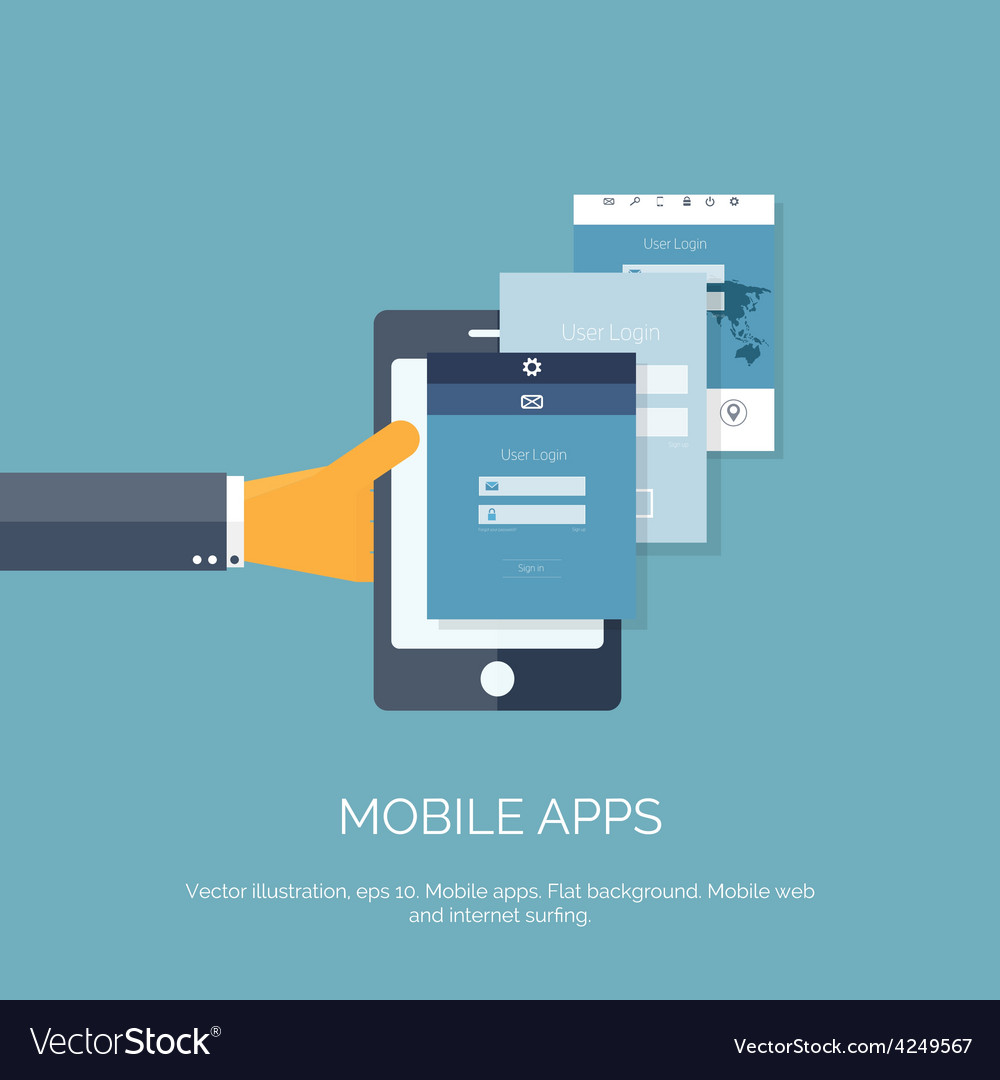 Mobile apps programming Royalty Free Vector Image