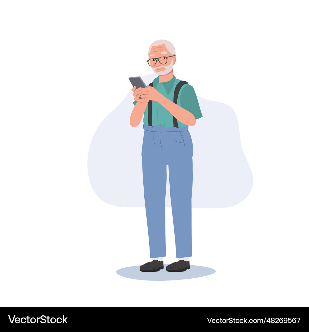 Modern senior lifestyle technology and elderly Vector Image