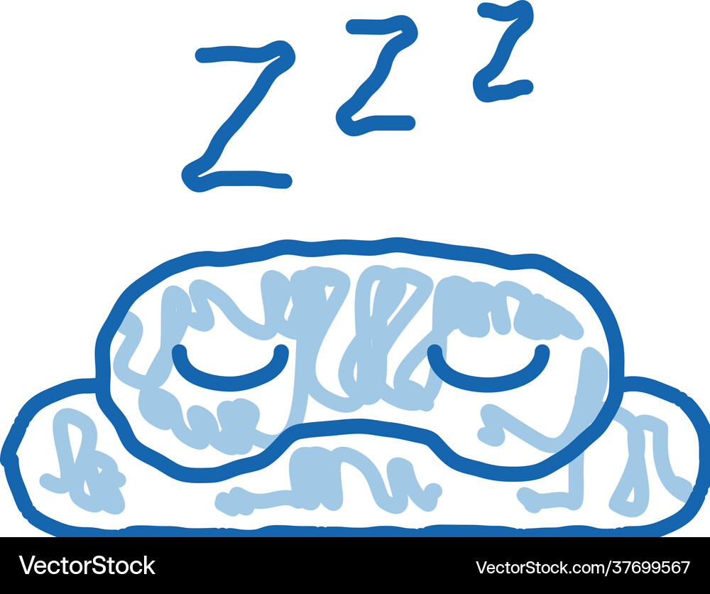 Night sleep eyes mask doodle icon hand drawn Vector Image