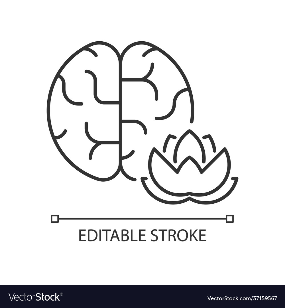 Practicing mindfulness linear icon Royalty Free Vector Image