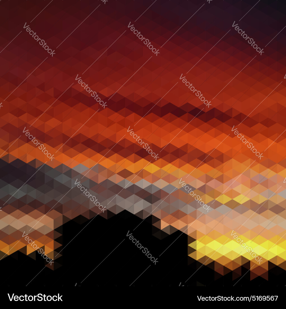 Retro sunset pattern of geometric shapes Vector Image