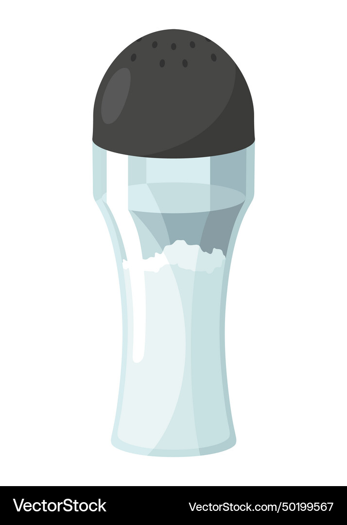 Salt icon glass jar saltcellar with kitchen Vector Image