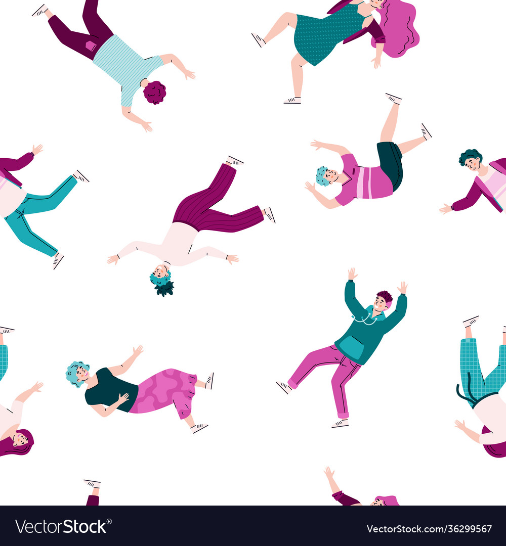 Seamless pattern from floating falling Royalty Free Vector