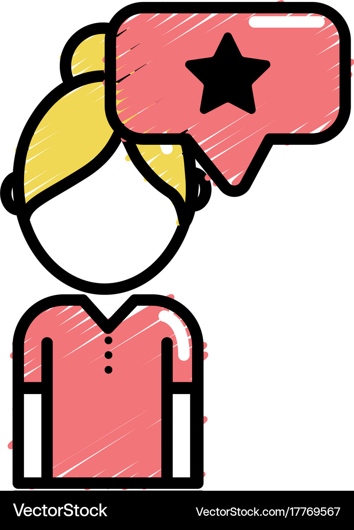 Social woman with chat bubble icon Royalty Free Vector Image