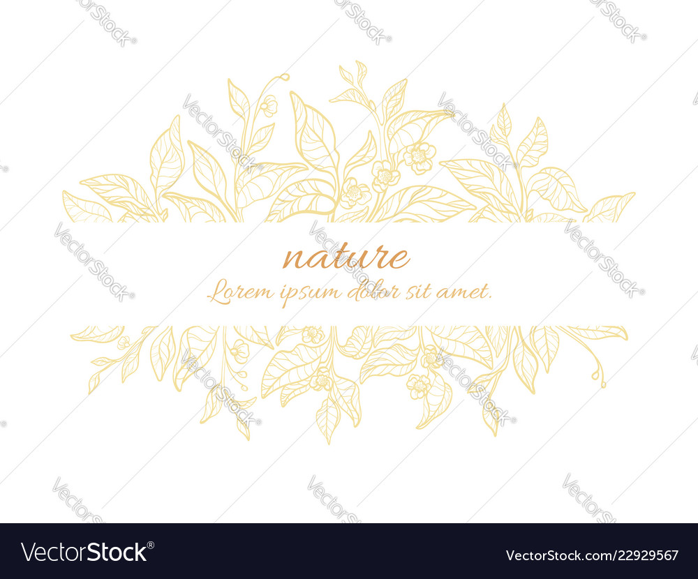Template branch pattern gold Royalty Free Vector Image