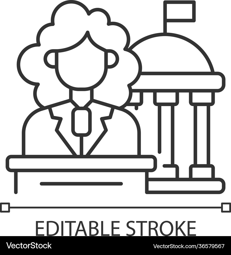 Women in government linear icon Royalty Free Vector Image