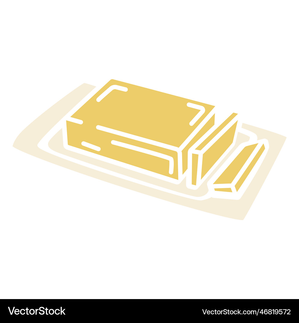 Butter plate color cut out Royalty Free Vector Image