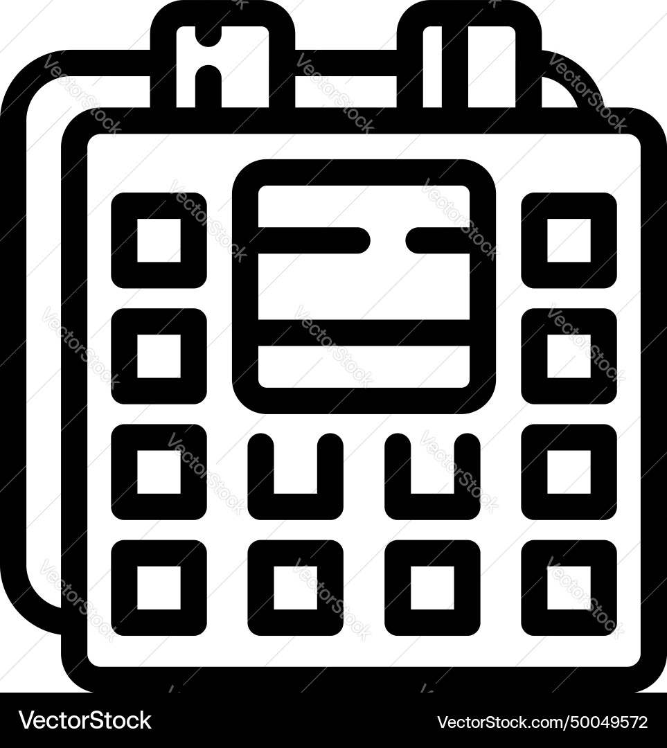 Calendar spanish lesson icon outline skill Vector Image