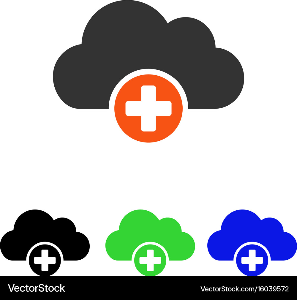 Cloud medicine flat icon Royalty Free Vector Image