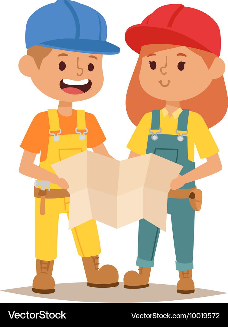 Construction Kids Royalty Free Vector Image - VectorStock