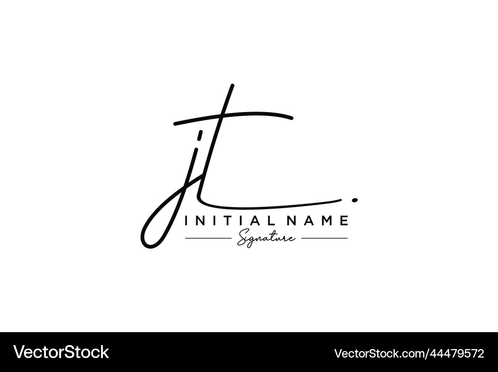 Initial jt signature logo template hand drawn Vector Image