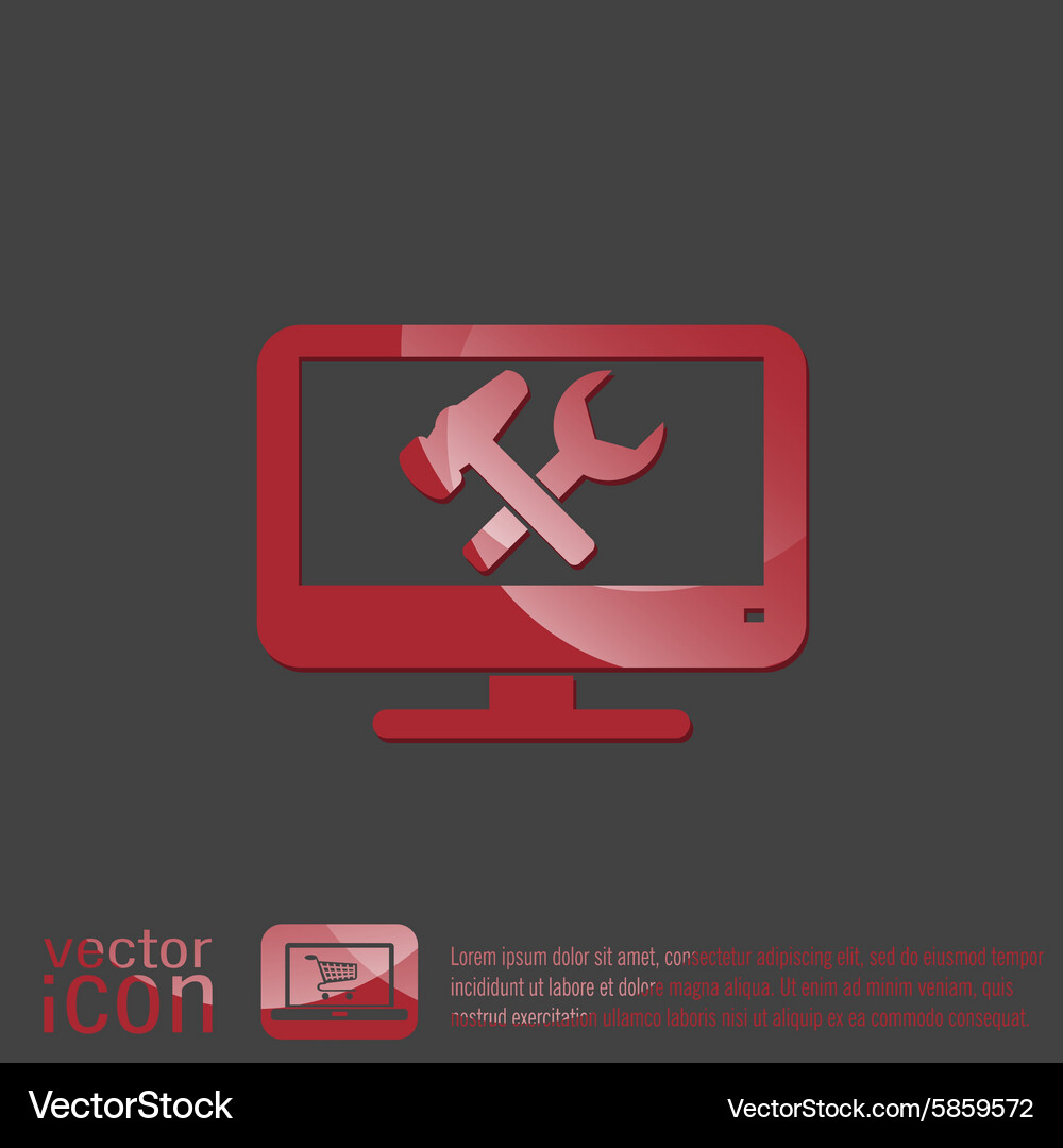 Monitor symbol settings icon computer settings Vector Image