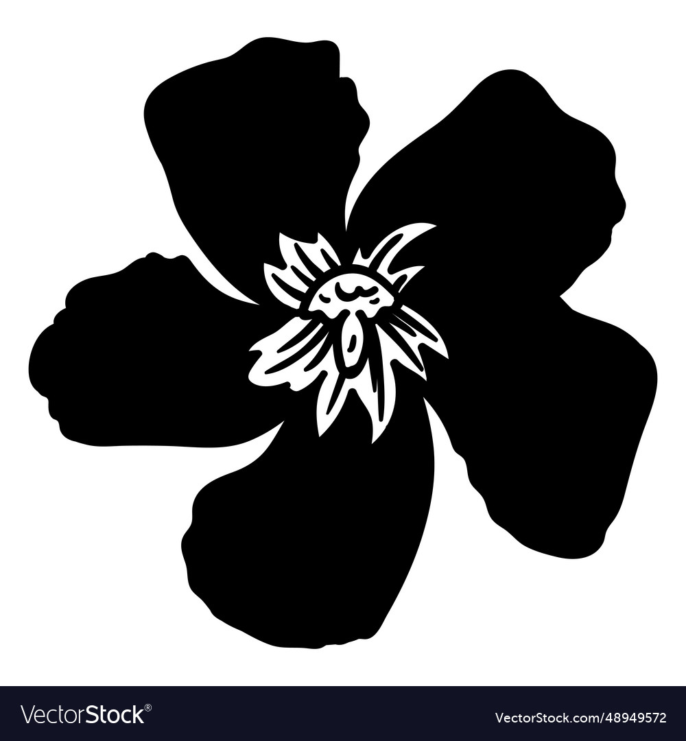 Petal flower silhouette detailed Royalty Free Vector Image Petal flower silhouette detailed Royalty Free Vector Image