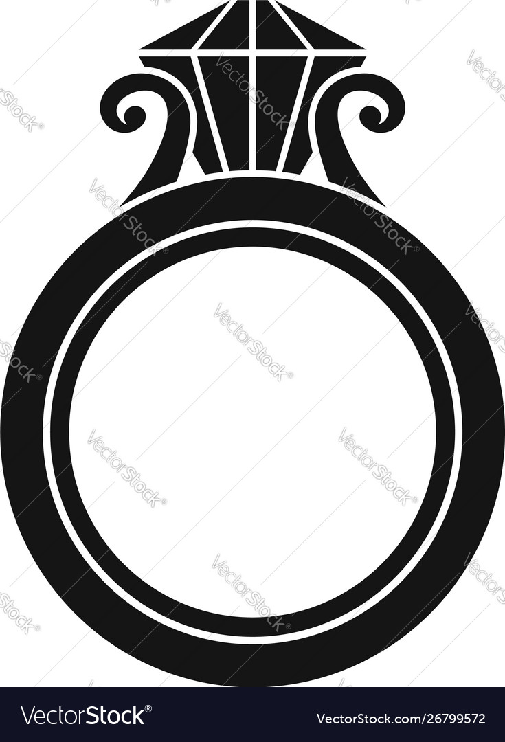 Ruby gold ring icon simple style Royalty Free Vector Image