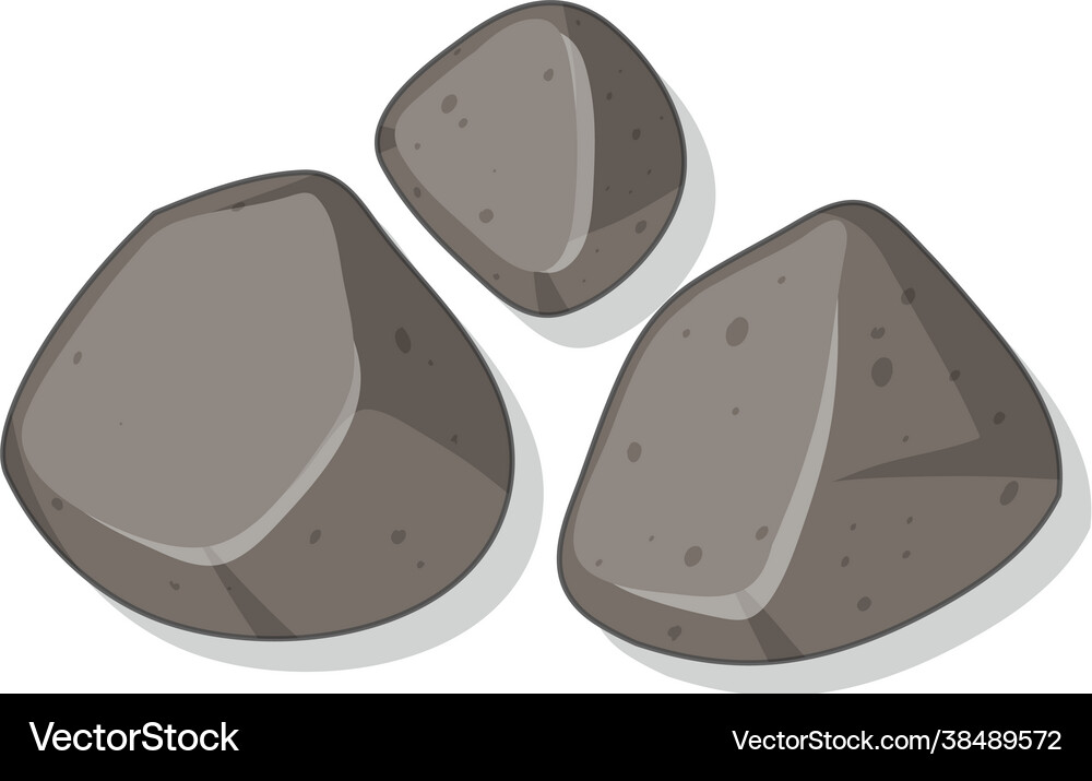 Set granite stones isolated on white background Vector Image