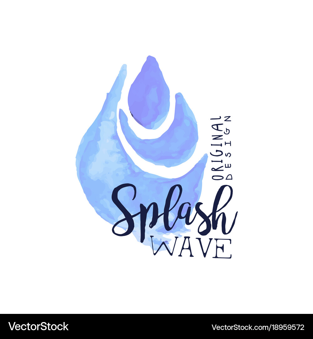 Splash wave logo abstract water badge original Vector Image