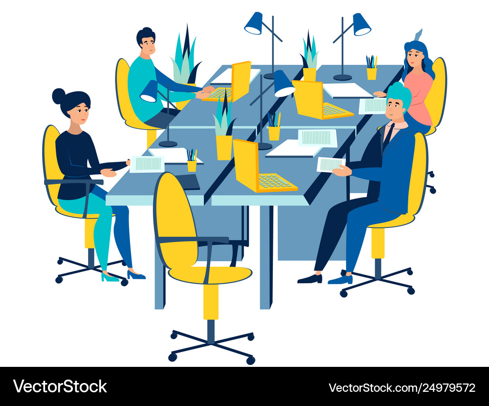 Team work conference meeting business talking Vector Image
