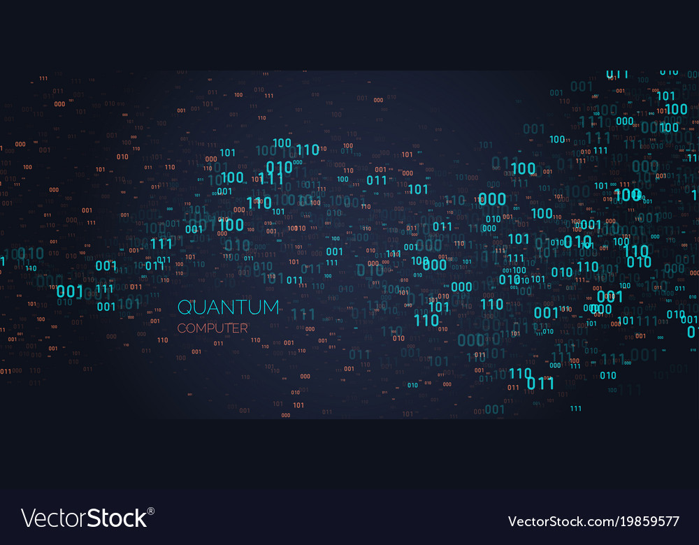 Calculation quantum computer analysis and data Vector Image