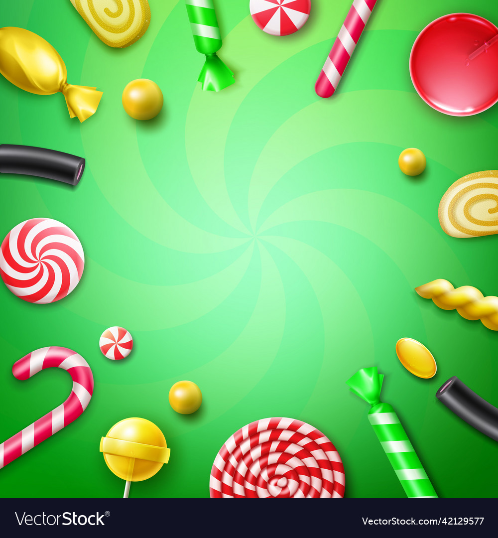 Candy flat lay Royalty Free Vector Image - VectorStock