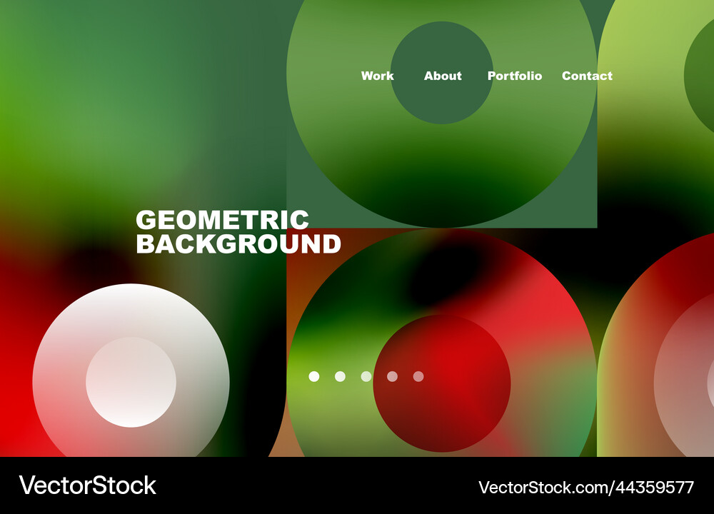 Circles and round shapes landing page abstract Vector Image