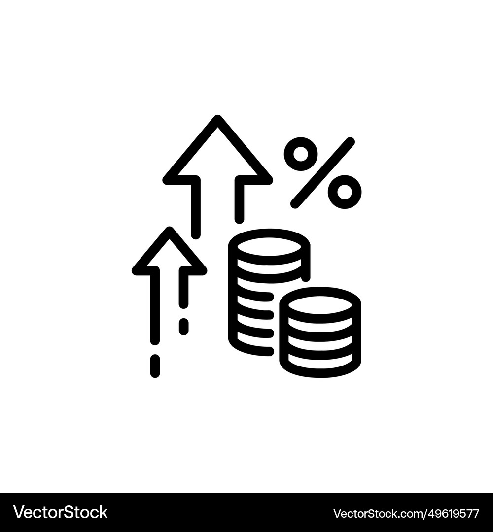 Eps10 black inflation line art icon Royalty Free Vector
