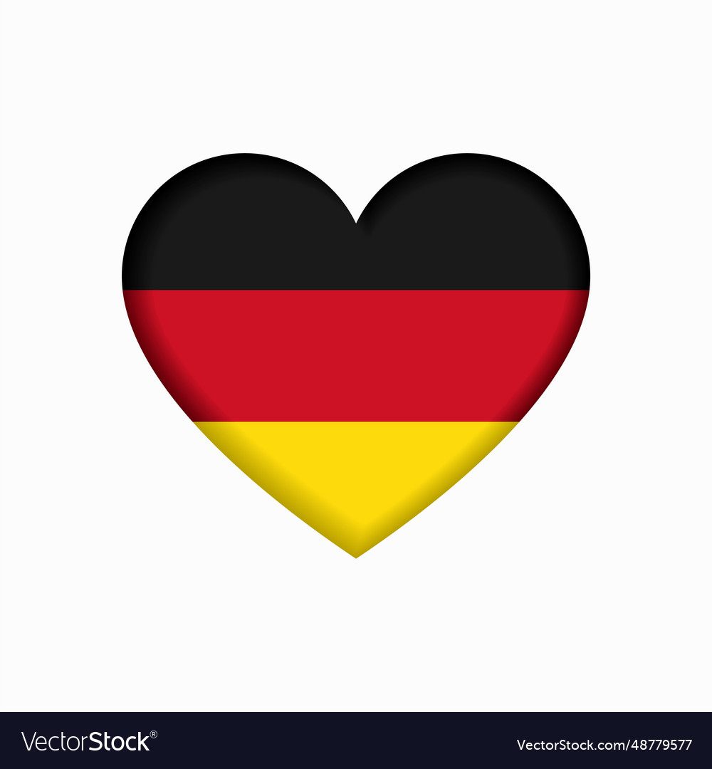 German flag heart-shaped sign Royalty Free Vector Image