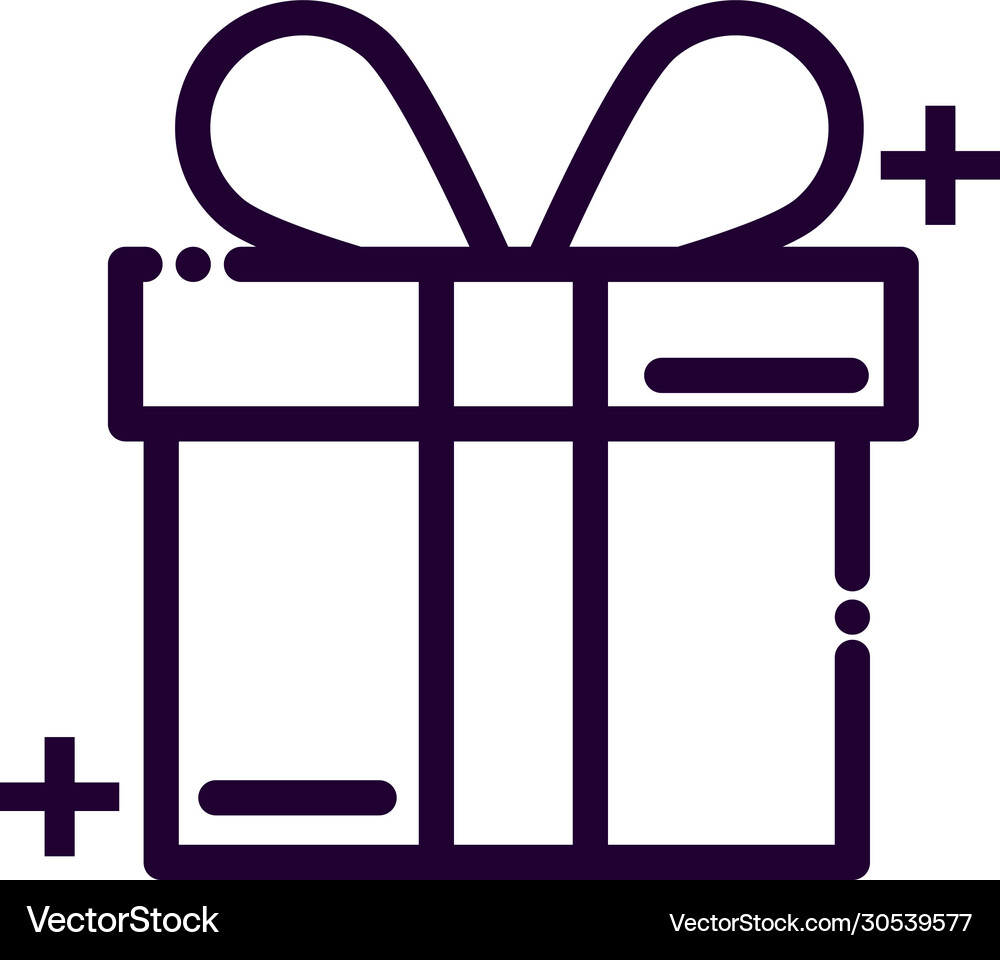Gift box line style icon Royalty Free Vector Image