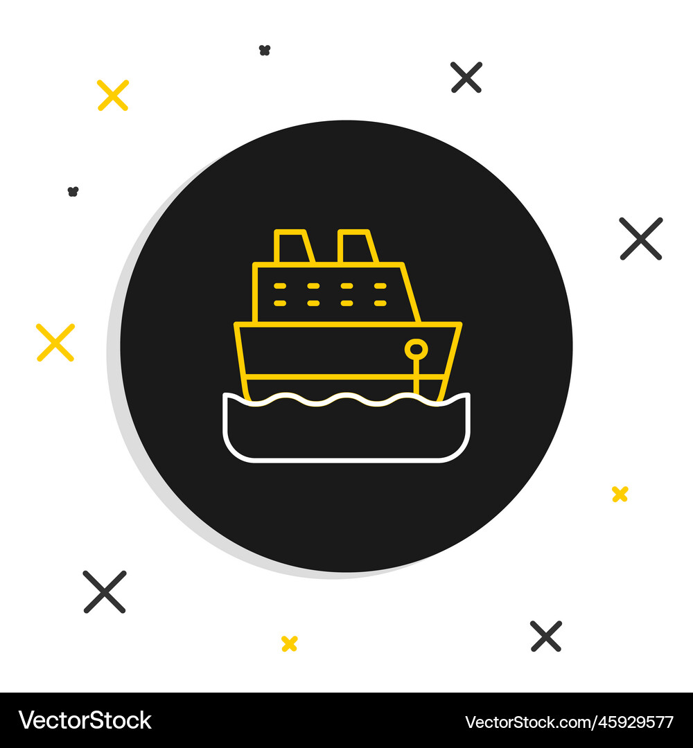 Line cruise ship icon isolated on white background