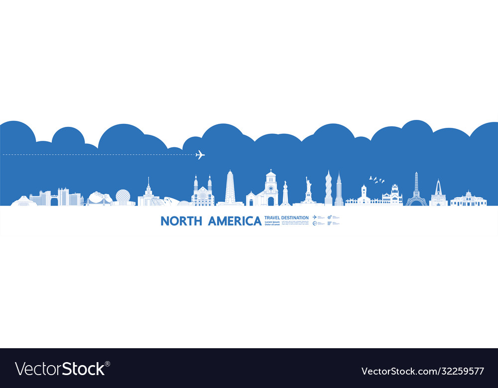North america travel destination Royalty Free Vector Image