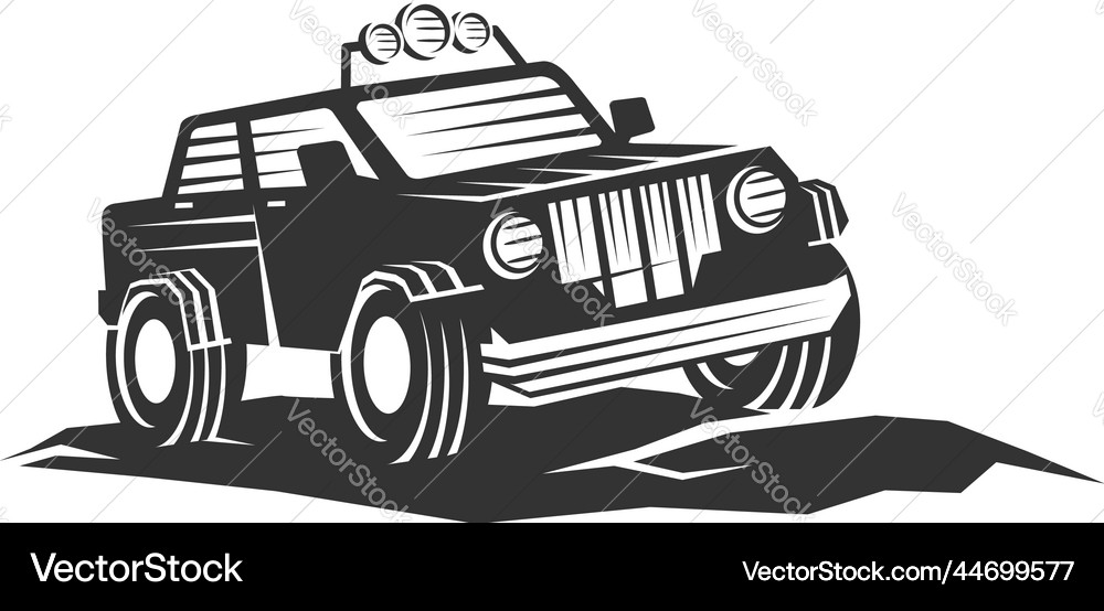 Off-road jeep logo icon brand identity Royalty Free Vector