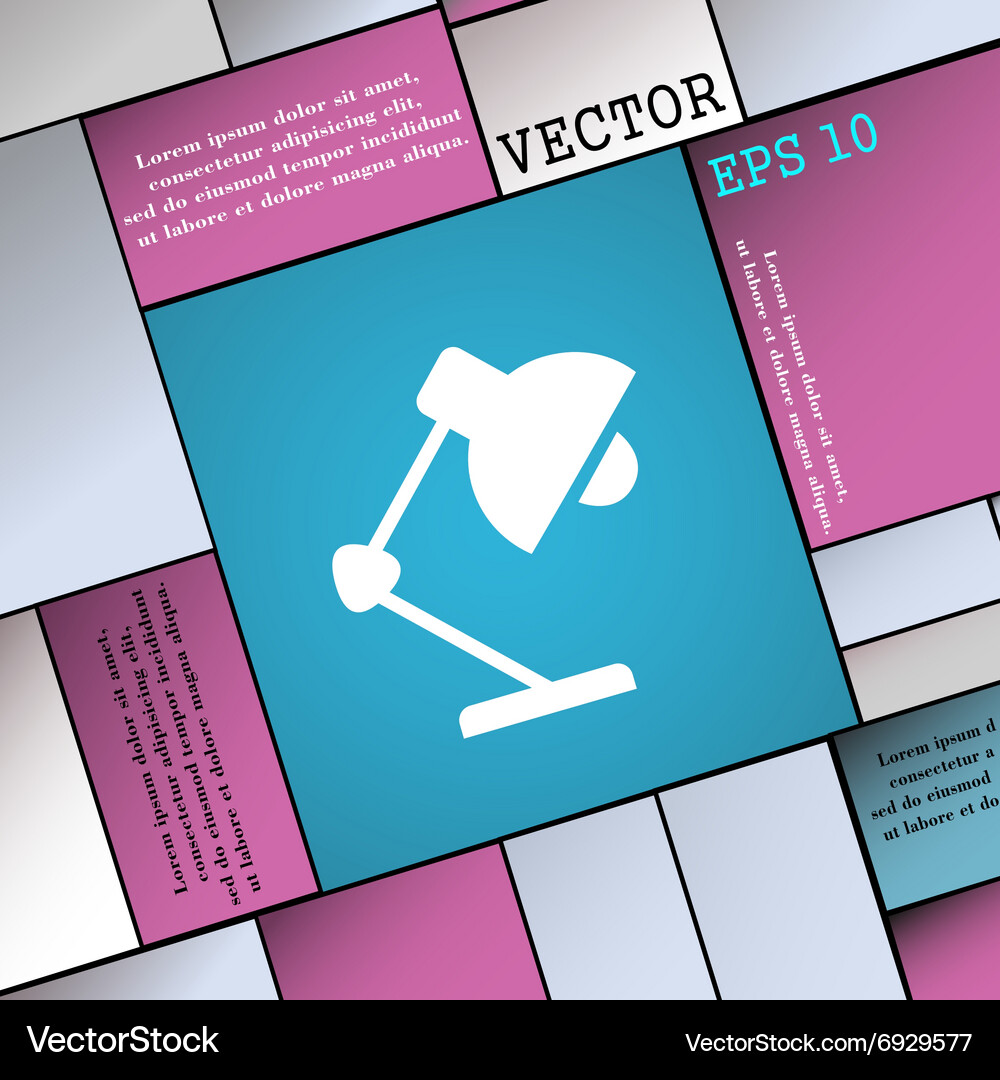 Reading-lamp and lighting illumination icon sign Vector Image