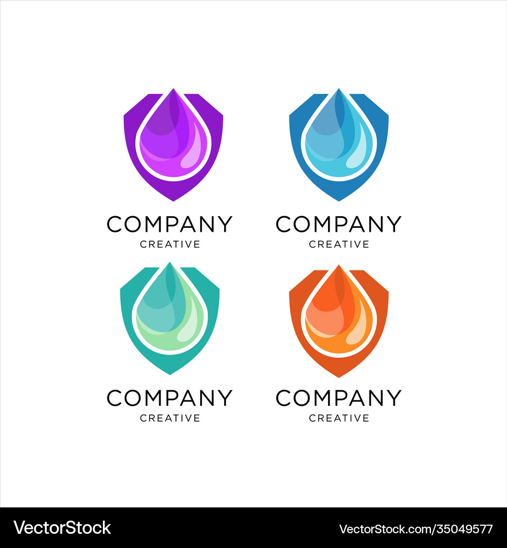 Safe water logo-water shield logo template labora Vector Image