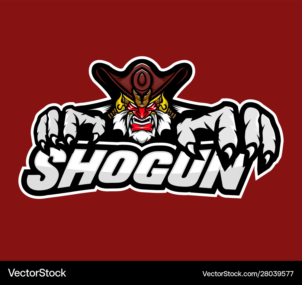 Shogun sport mascot logo design image Royalty Free Vector