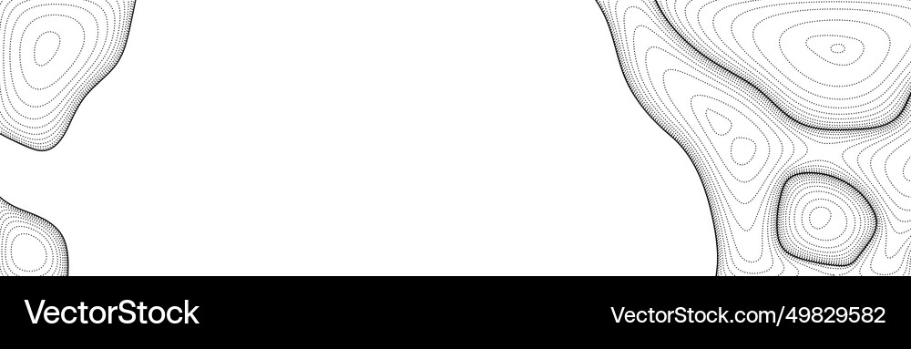 Abstract dotted lines footer topographic contour Vector Image