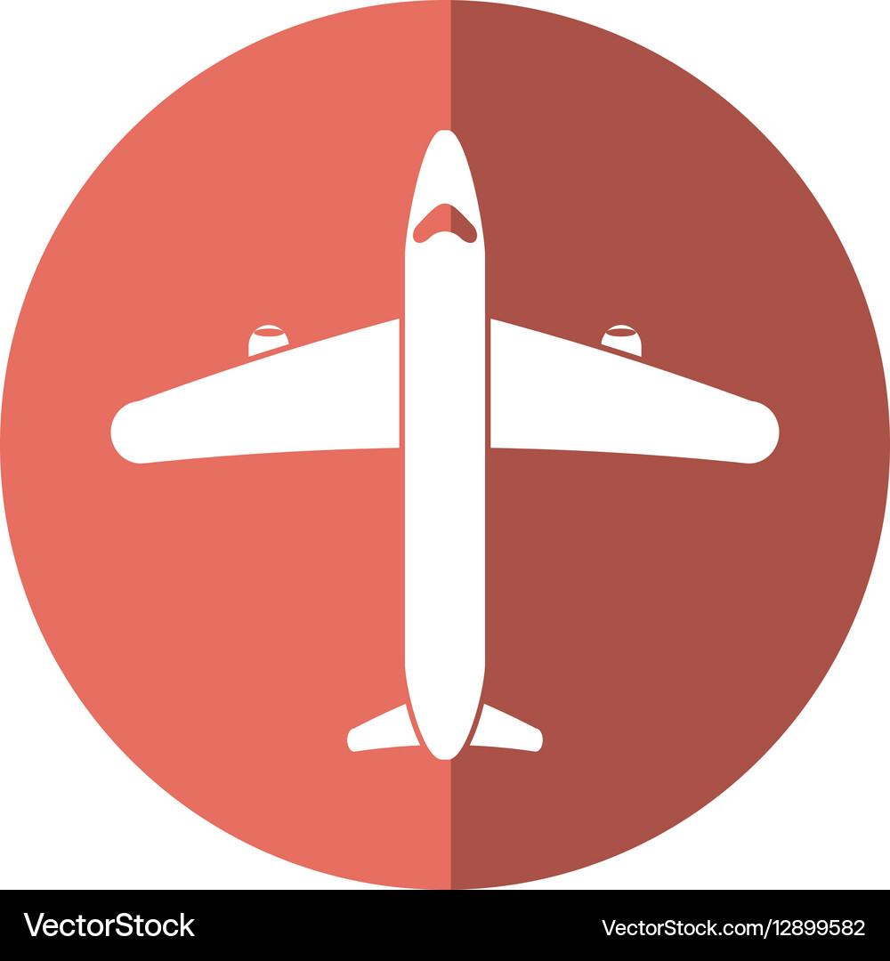 Airplane transport flying travel shadow Royalty Free Vector