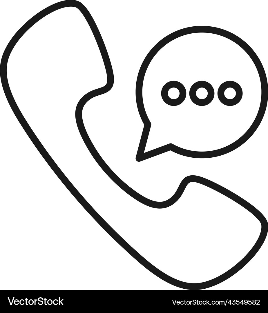 Call line art contact us icon design template Vector Image