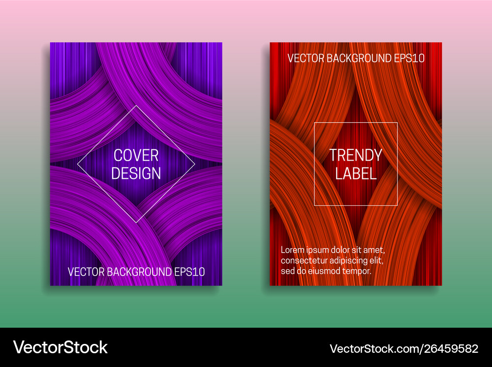 Cover templates with volumetric texture trendy Vector Image