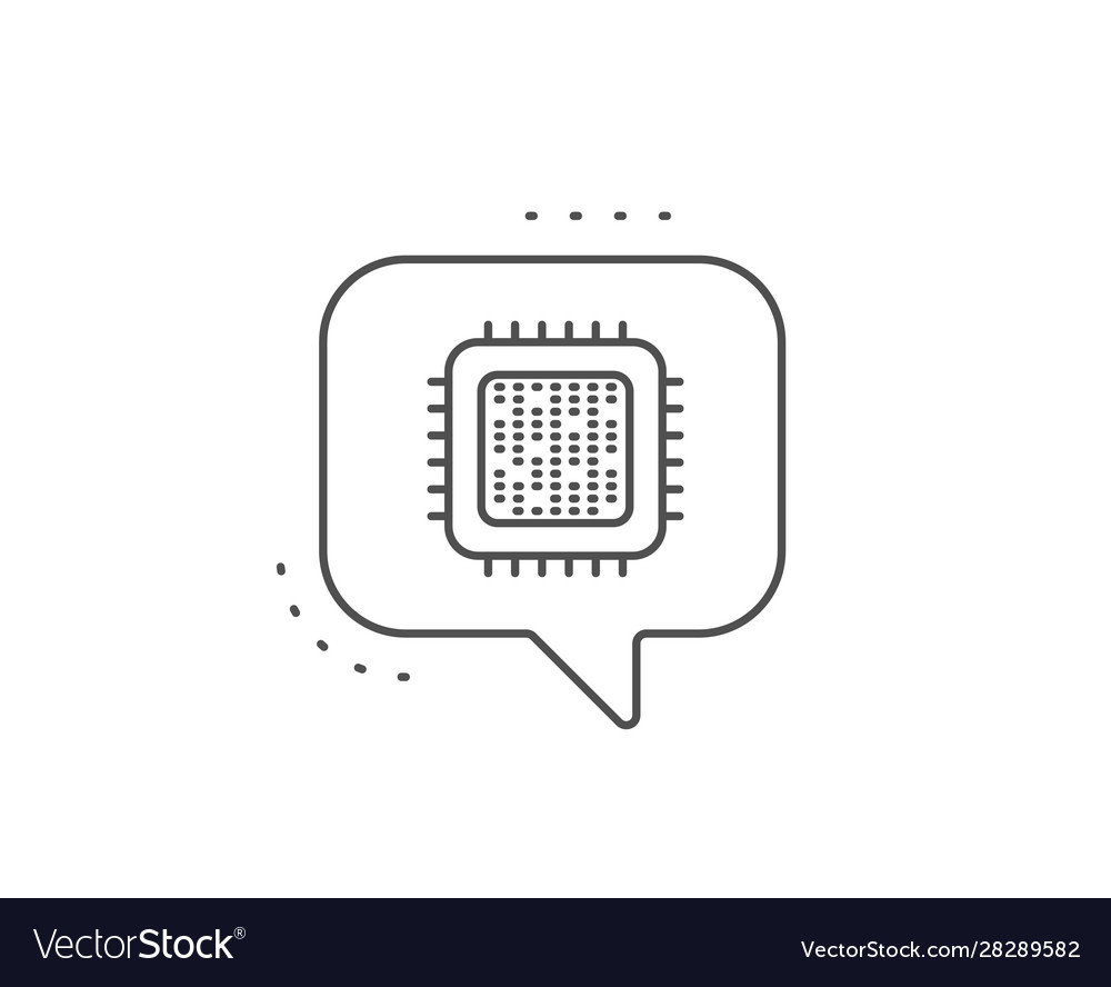 Cpu processor line icon computer component sign Vector Image Cpu processor line icon computer component sign Vector Image
