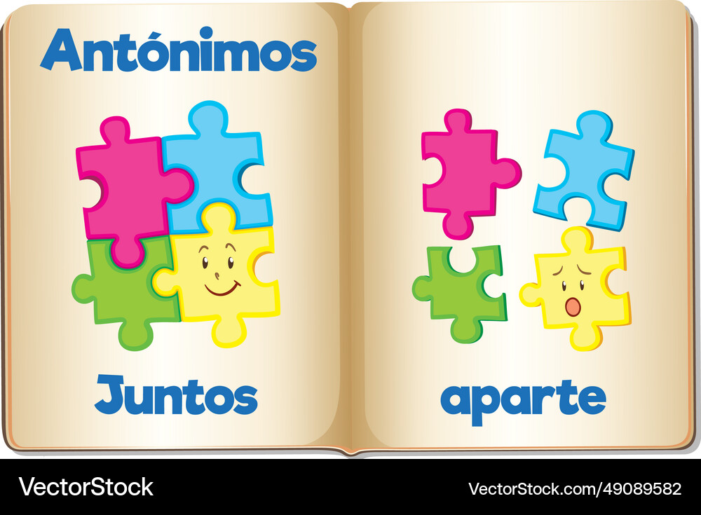 Education antonyms together and apart Royalty Free Vector