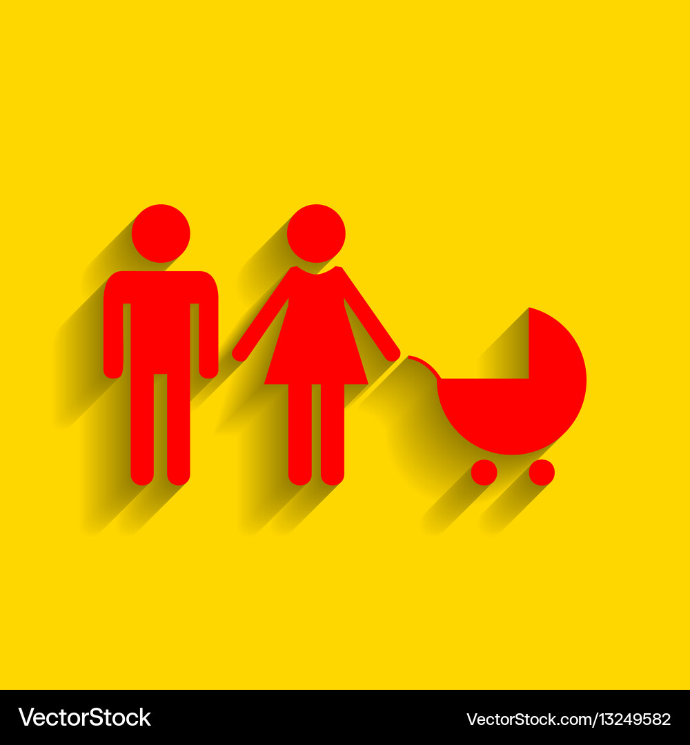 Family sign red icon Royalty Free Vector Image
