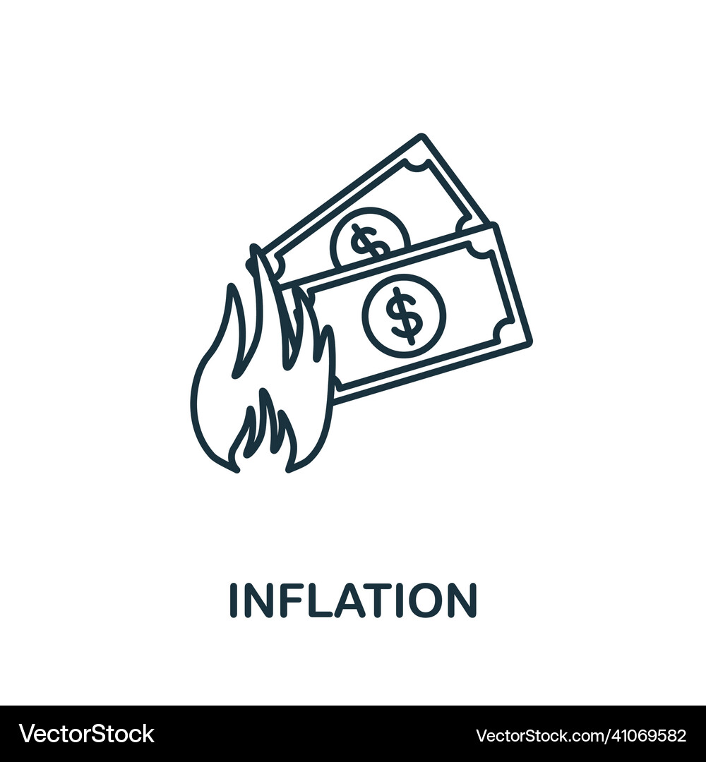 Inflation icon line element from economic crisis Vector Image