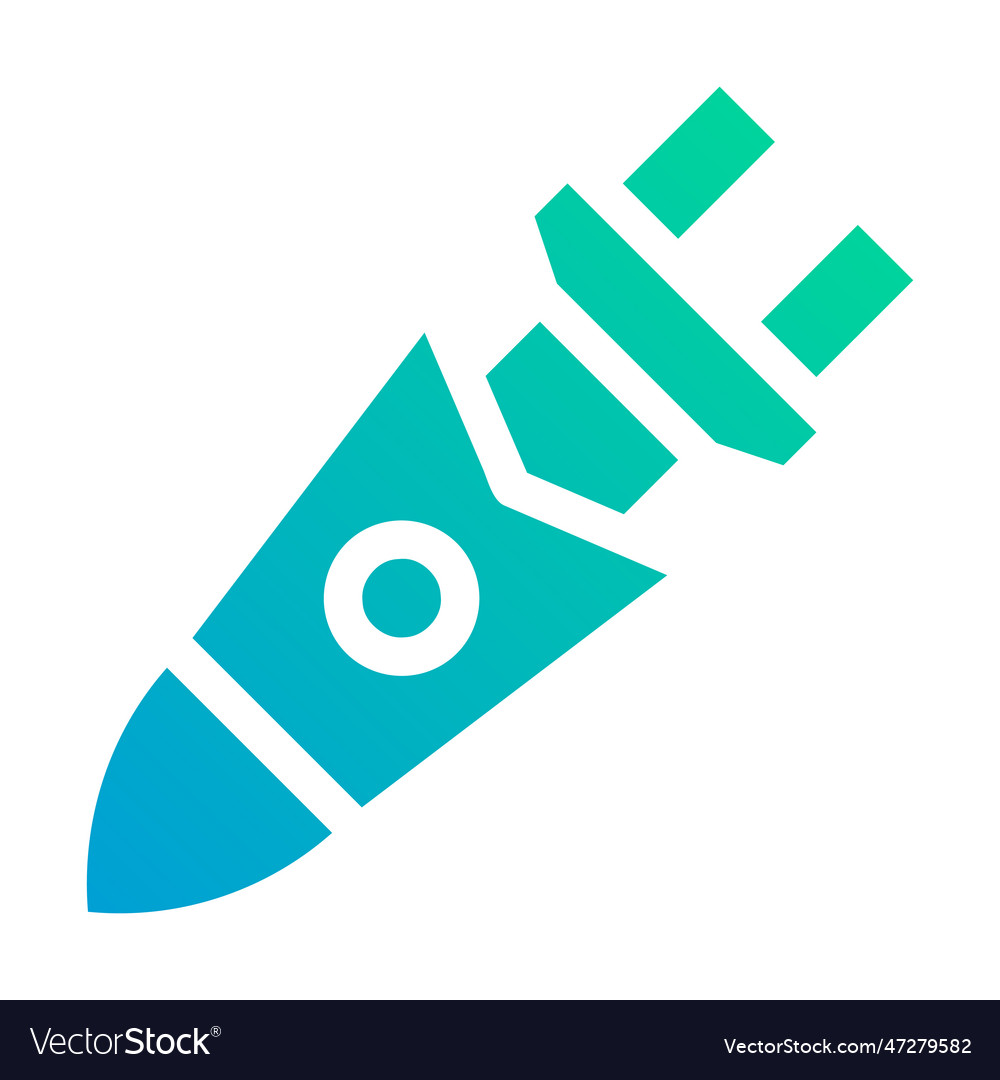 Rocket icon gradient green blue colour military Vector Image