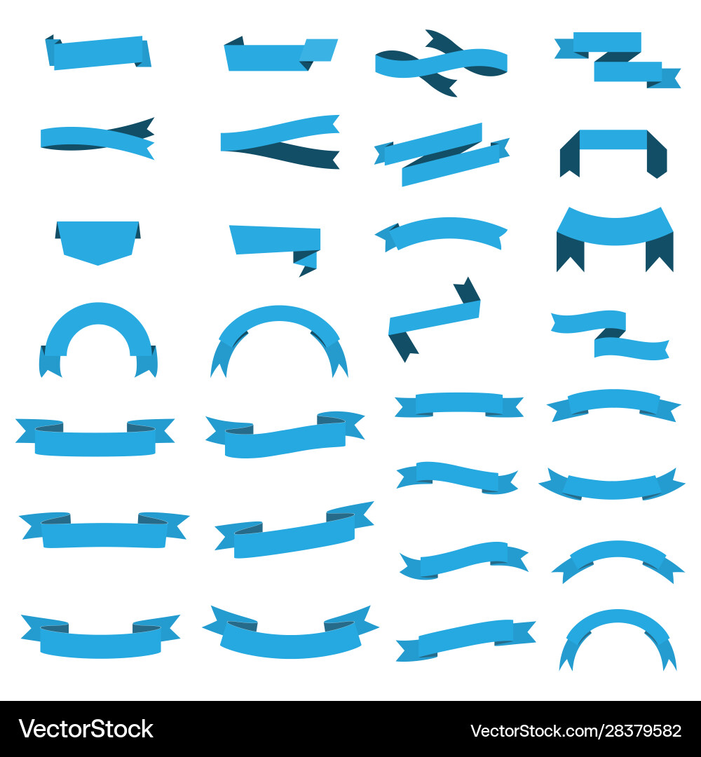 Set blue ribbon banner icon Royalty Free Vector Image