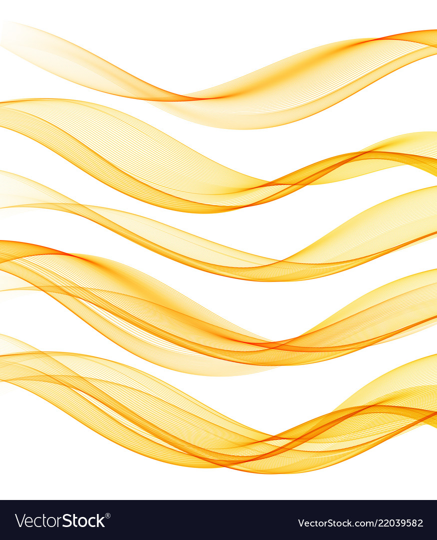 Set of abstract flow transparent color wave Vector Image