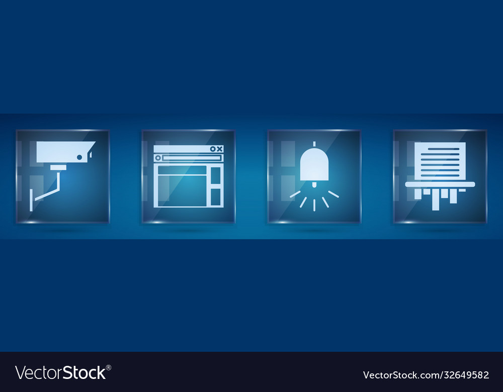 Set security camera website template ringing Vector Image