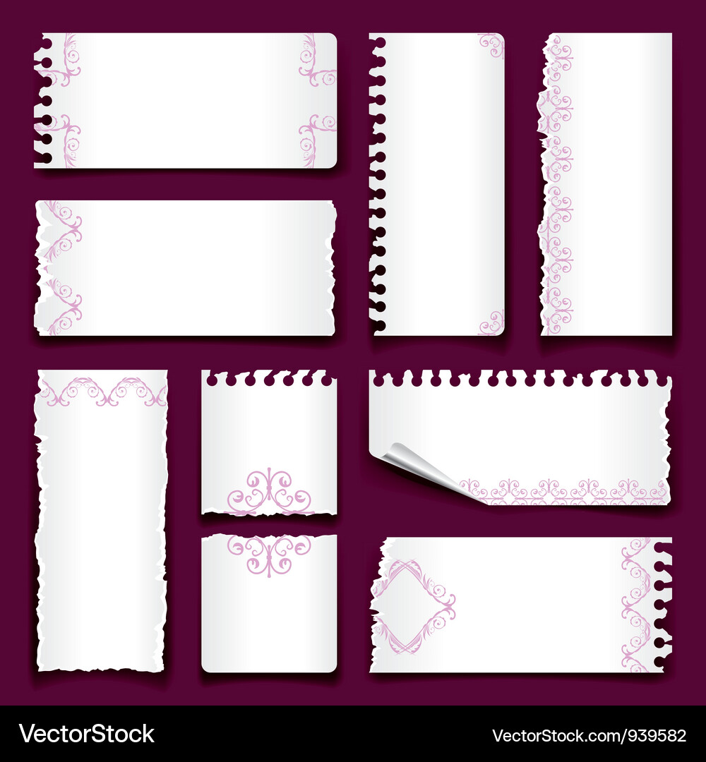 Torn Paper Sheets Royalty Free Vector Image - VectorStock