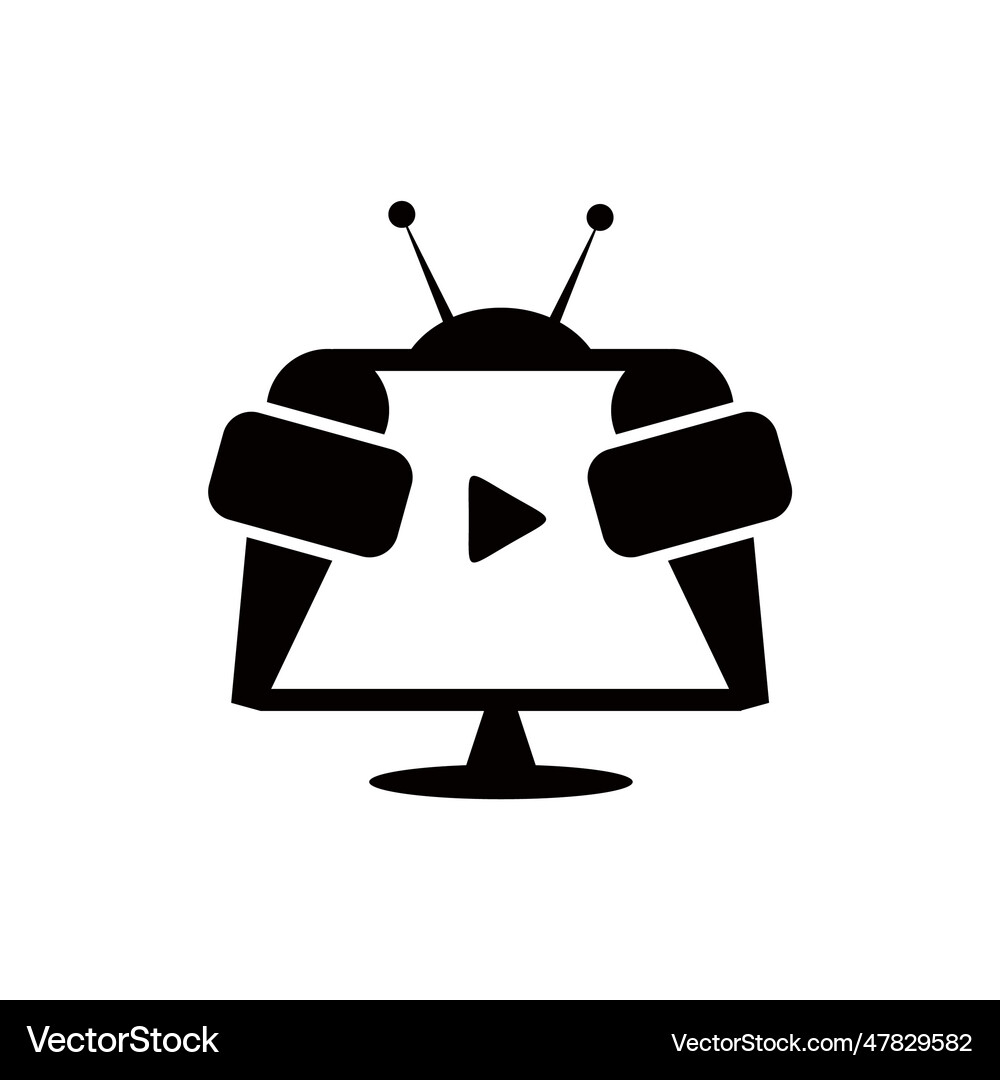 Tv television broadcast channel logo design Vector Image
