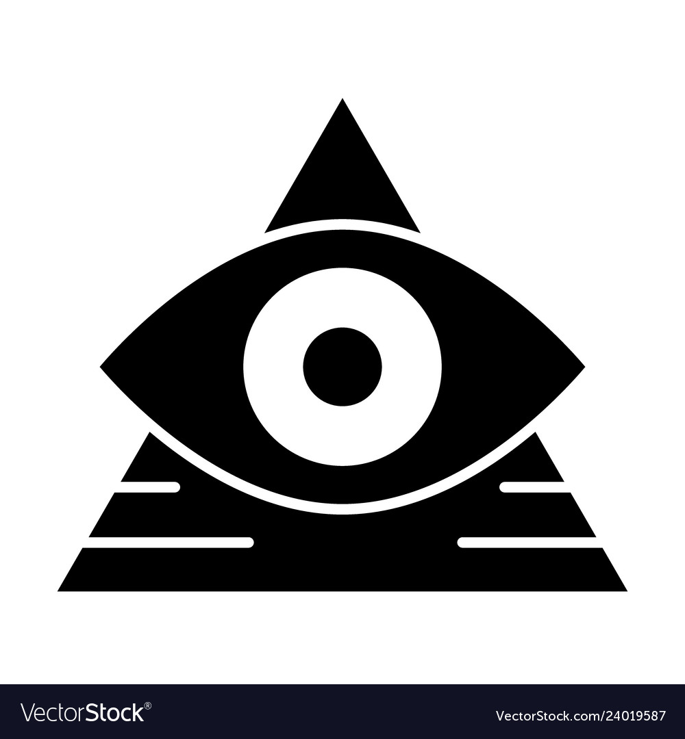 All seeing eye solid icon pyramid Royalty Free Vector Image